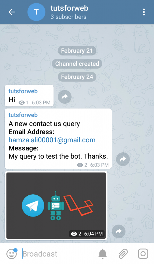Sending Notifications to Telegram Messenger with Laravel. - TutsForWeb
