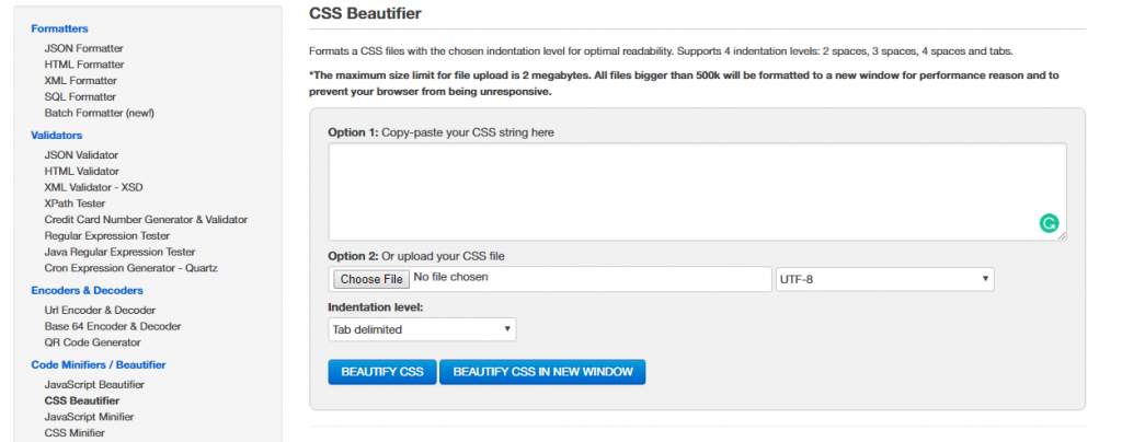 Best tools to beautify or Unminify CSS for better formatting - TutsForWeb